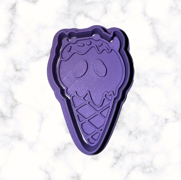Spooky Ice Cream Cone Cookie Cutter with Stamp Option – Baking ...